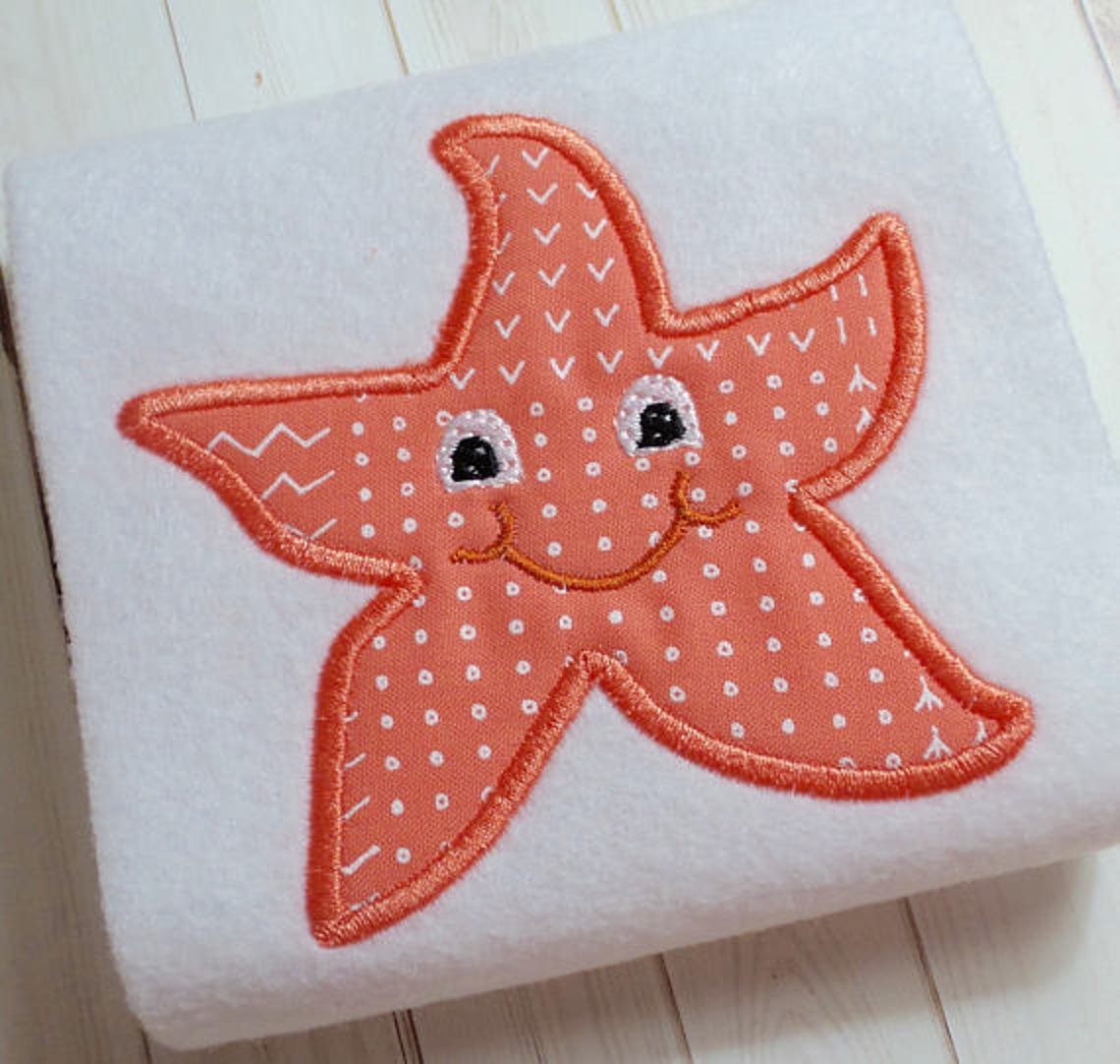 Applique Starfish Machine Embroidery Instant Download - Etsy