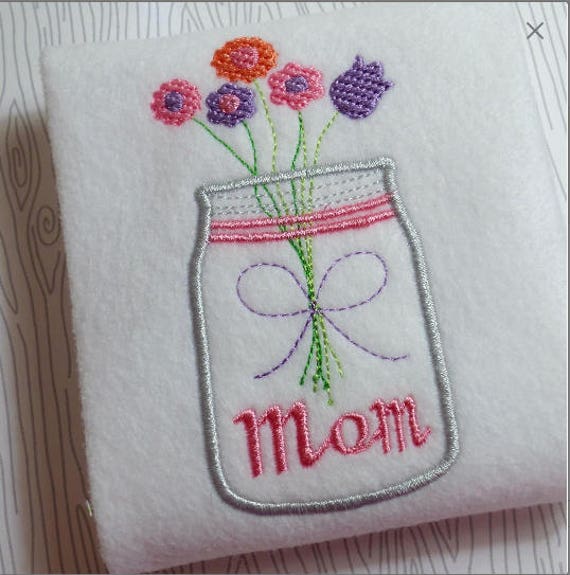 Embroidery Mason Jar Machine Embroidery Instant Download File - Etsy