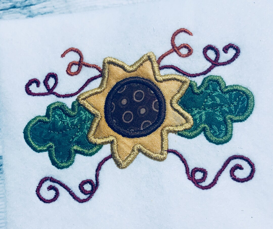Applique Sunflower, Applique Embroidery Design, Embroidery Sunflower ...