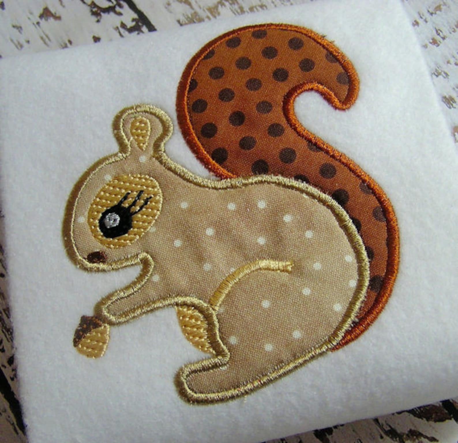 Applique Squirrel Machine Embroidery Instant Download Design | Etsy