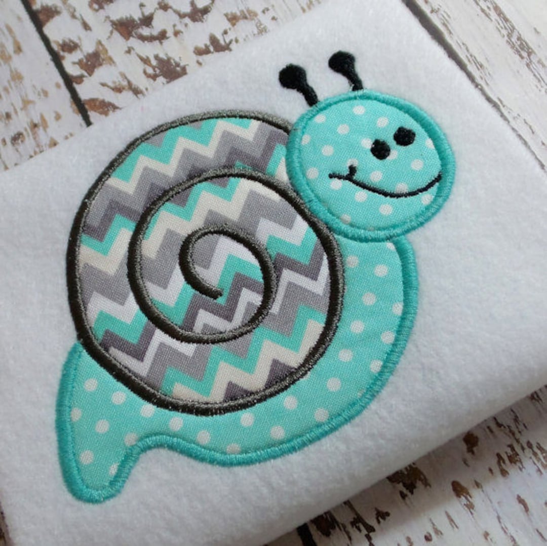 Applique Snail Machine Embroidery Design File Instant Download ...