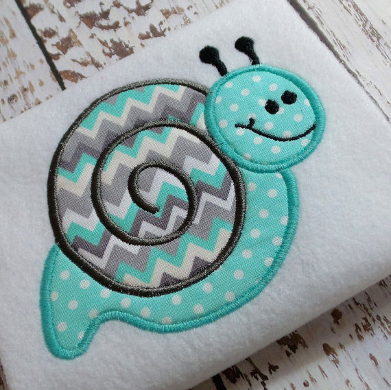 Applique Snail Machine Embroidery Design File Instant Download ...