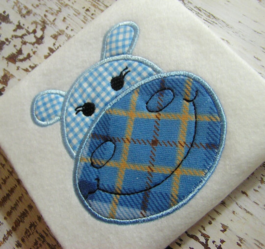 Appliqué Baby Hippo Machine Embroidery Instant Download Design, Baby ...