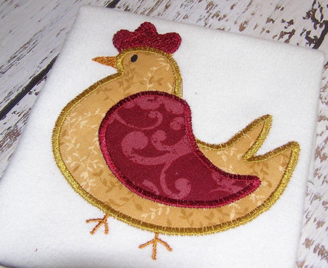 Applique Rooster Machine Embroidery Instant Download Design - Etsy