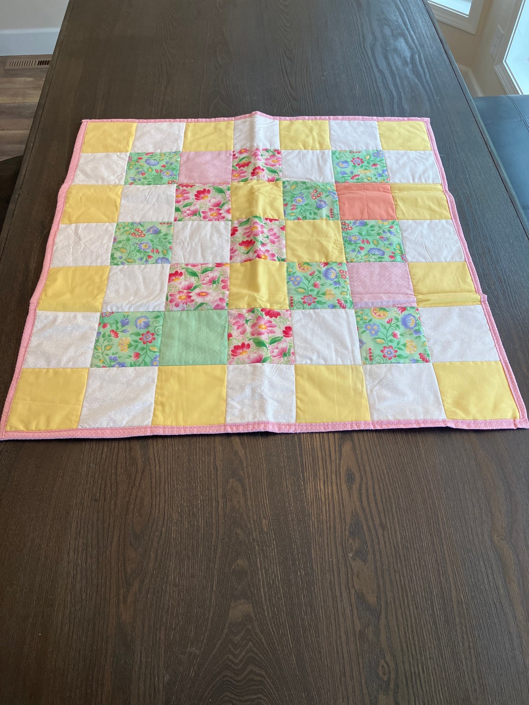 Quilted Floral Themed Baby Quilt - Etsy