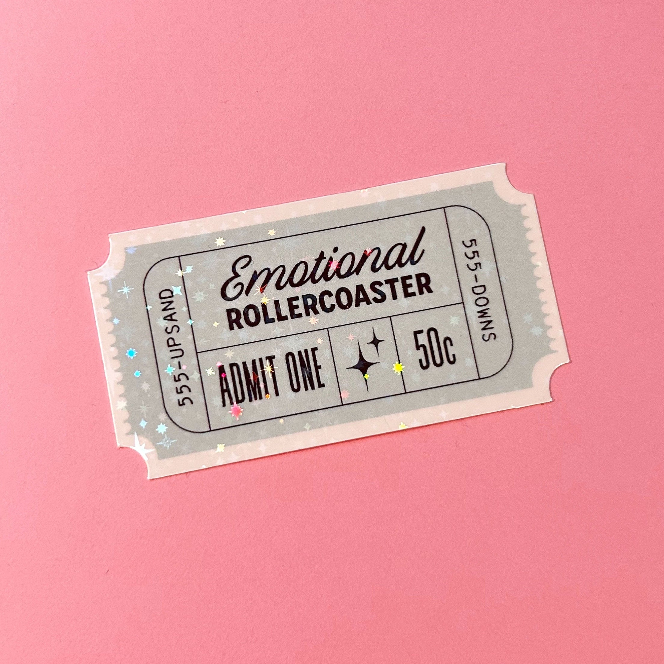 Emotional Rollercoaster Ticket Sticker - Etsy