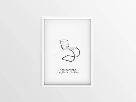 Printable Minimalist Wall Art Less is More Quote | Etsy