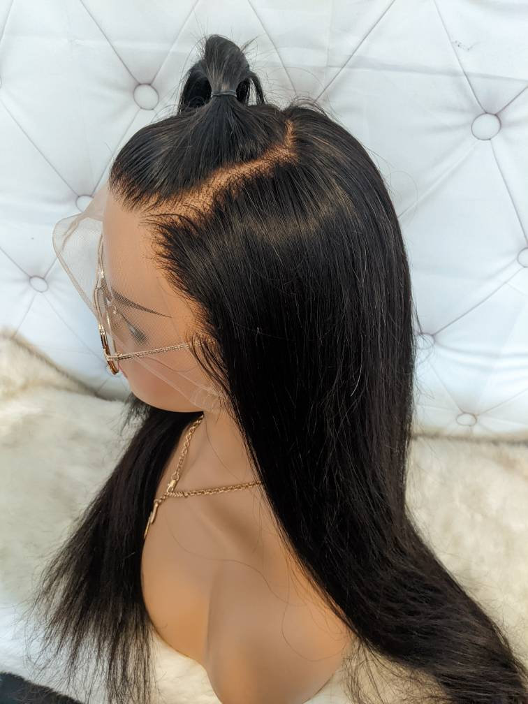 TRANSPARENT / "hd" Invisible FULL Lace 100% Human Hair Wig * Fully ...
