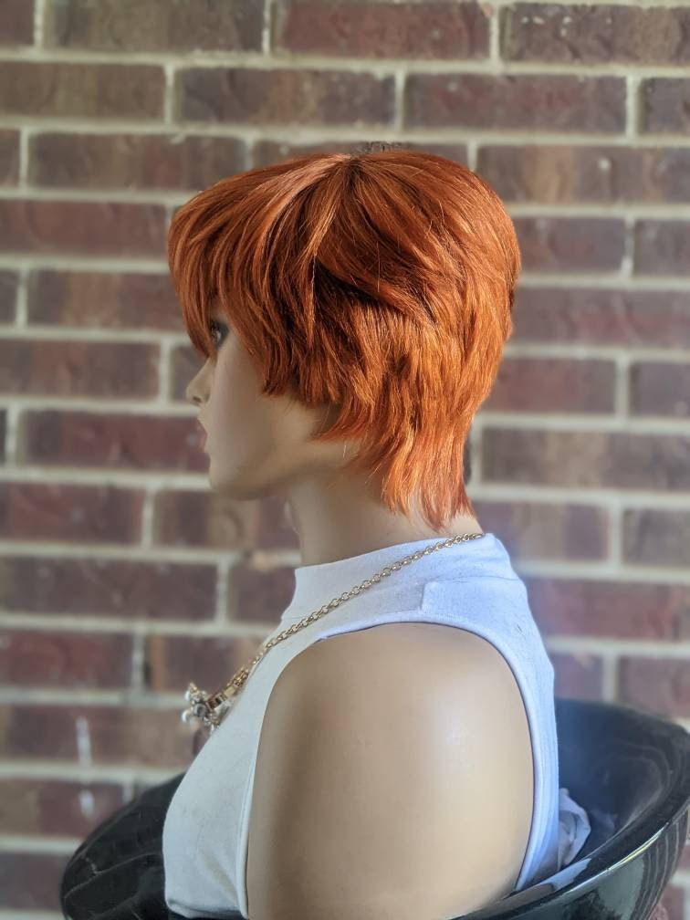 Pumpkin Spice Pixie Cut Non-lace Human Hair Wig - Etsy