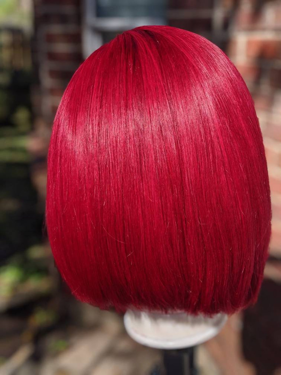 Cherry Red 12 Bob 100% Human Hair Glueless Invisible | Etsy