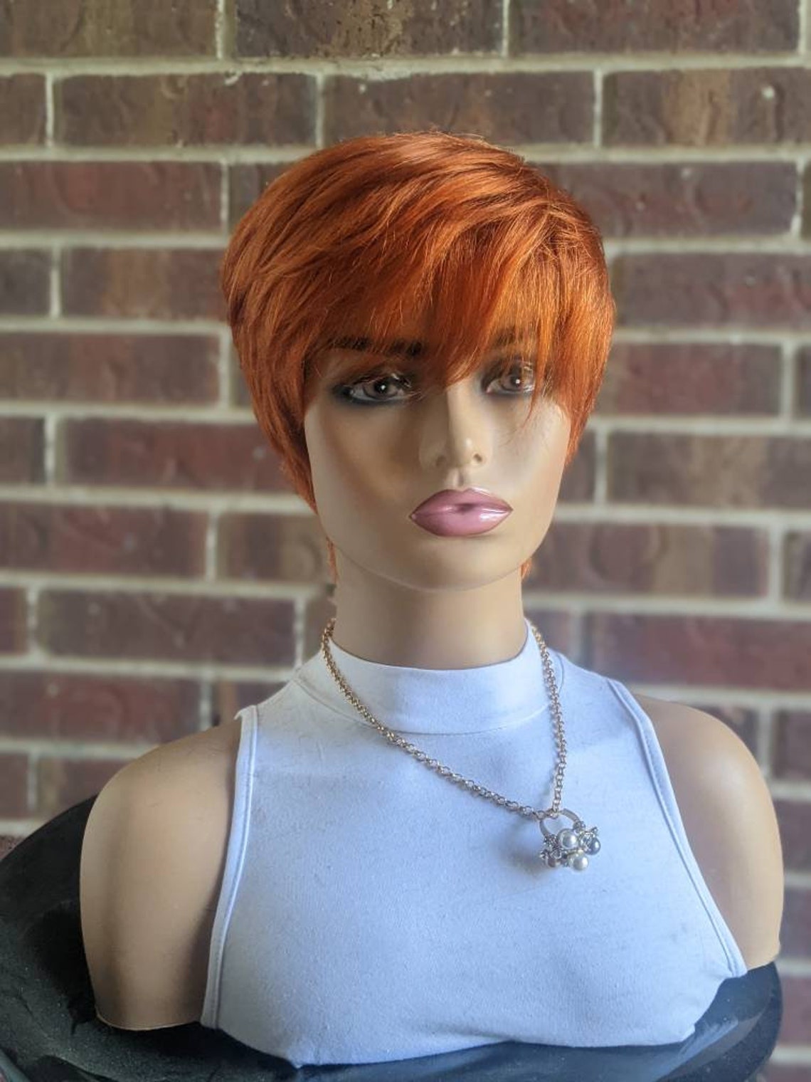 Pumpkin Spice Pixie Cut Non-lace Human Hair Wig - Etsy