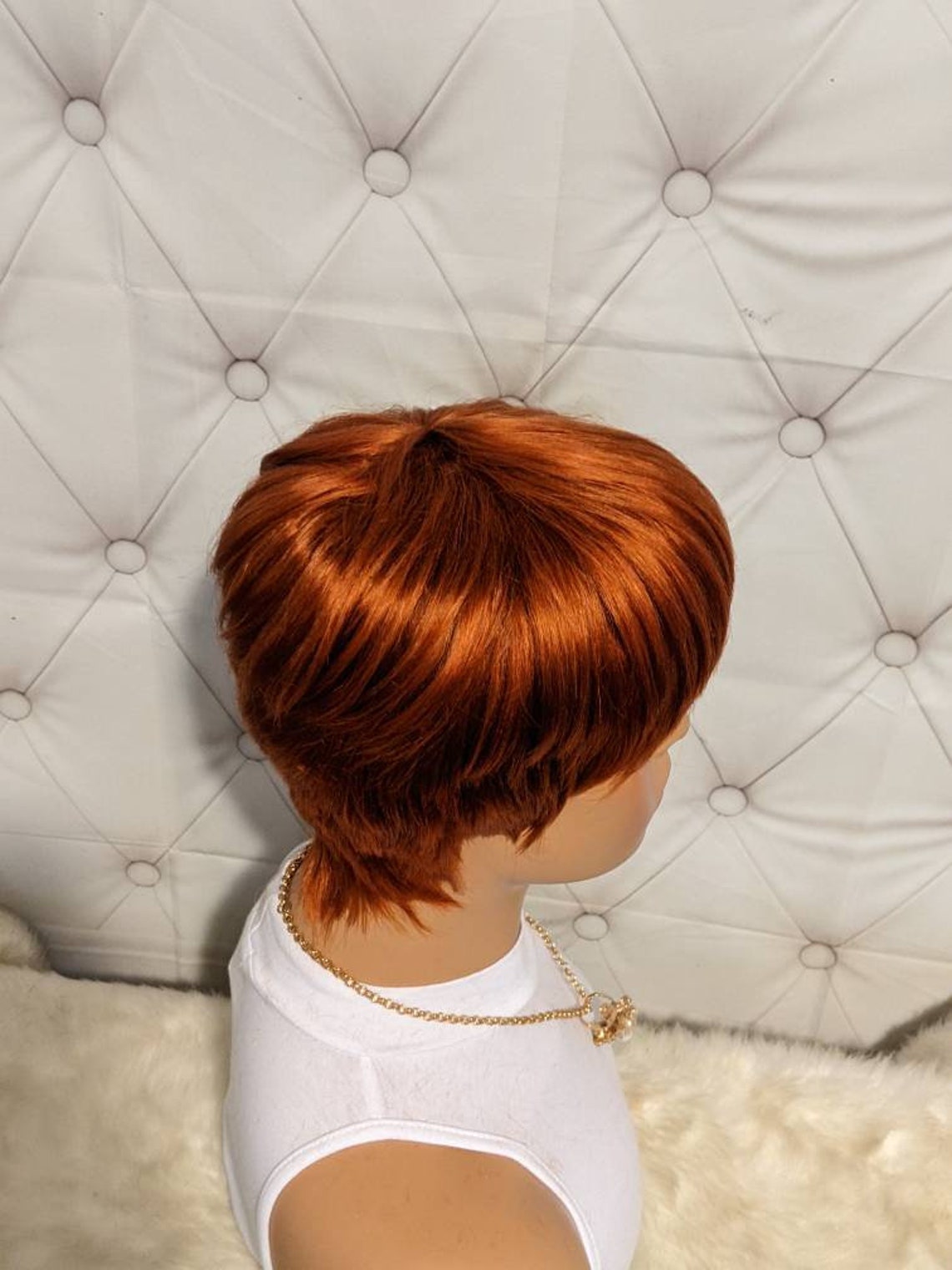 Pumpkin Spice Pixie Cut Non-lace Human Hair Wig - Etsy