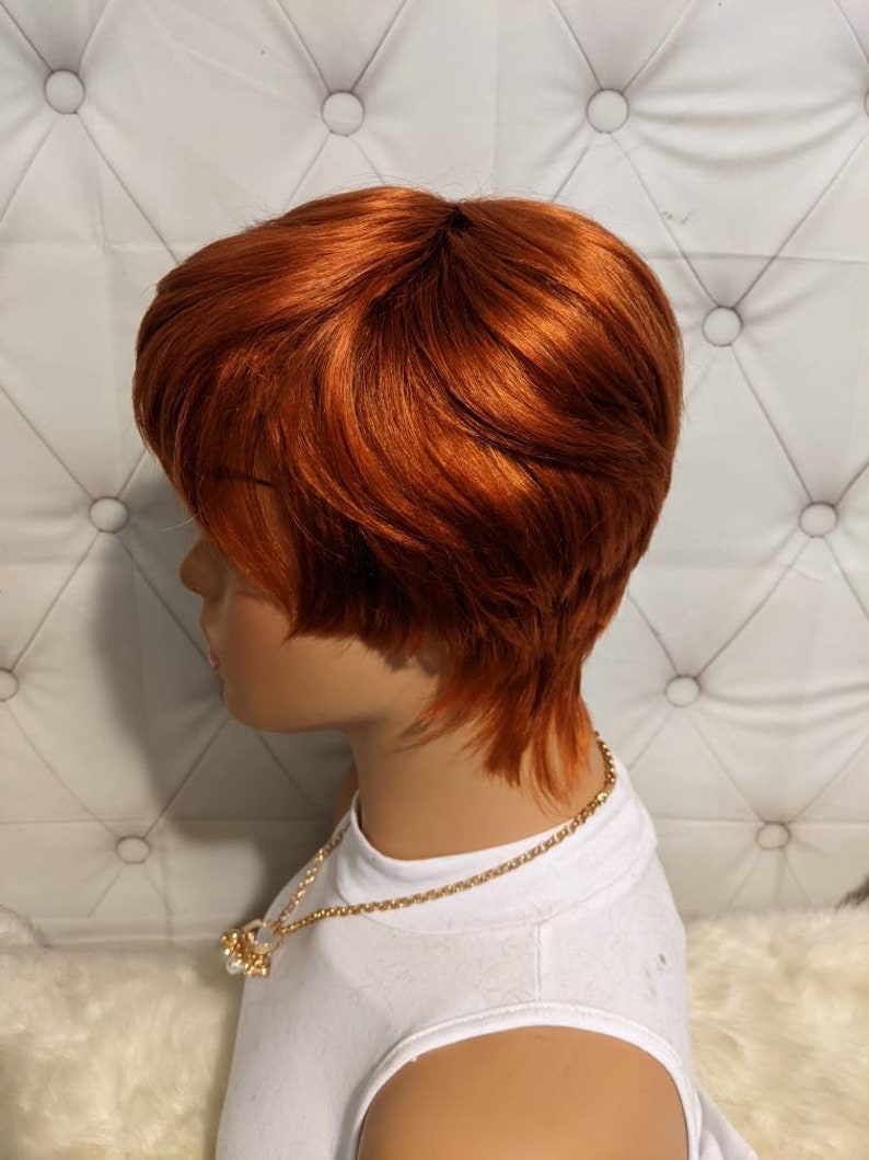 Pumpkin Spice Pixie Cut Non-lace Human Hair Wig - Etsy