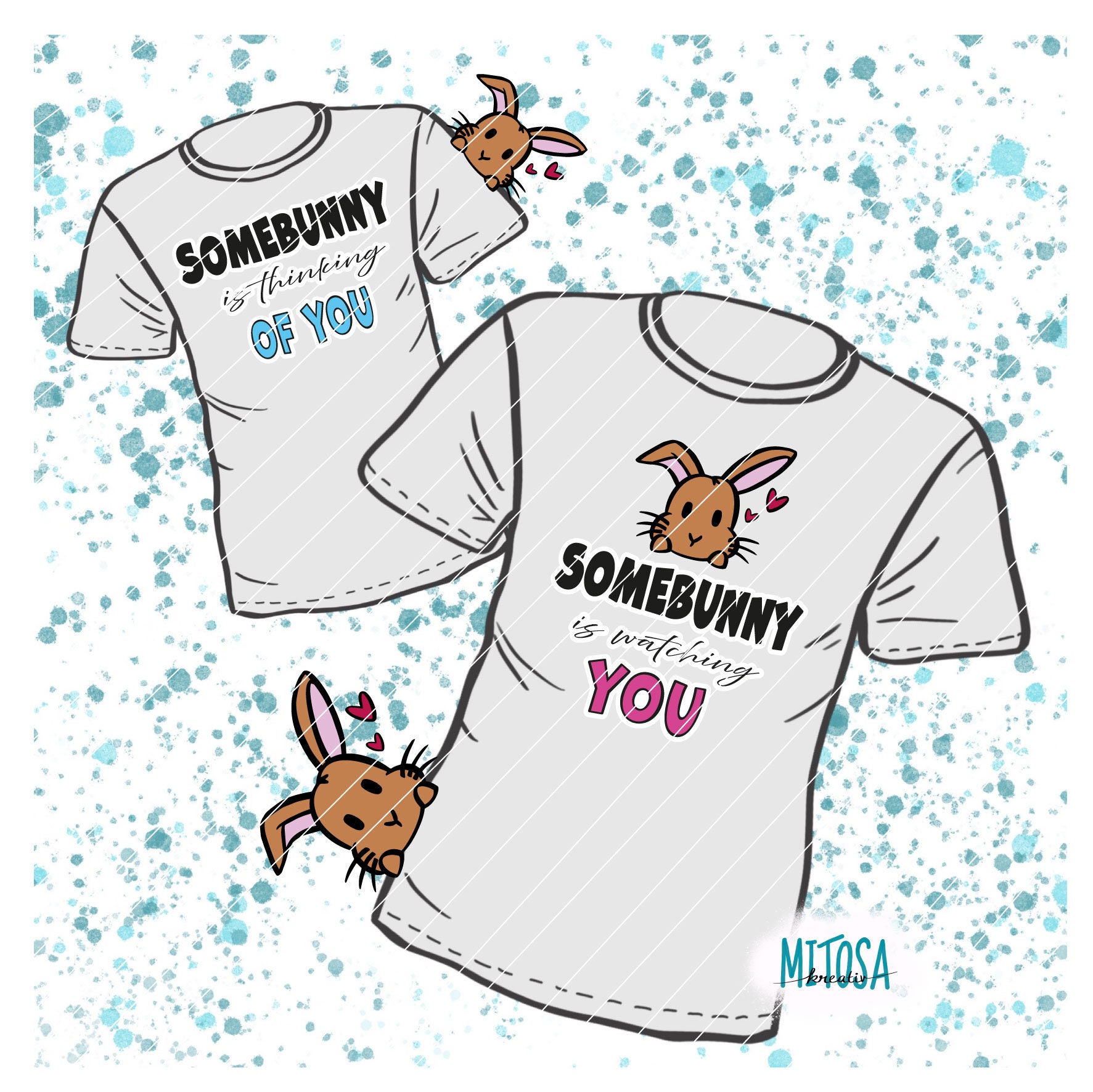 Plotter File Rabbit With Statements Dxf, Svg, Jpeg PDF Coloring Cards ...