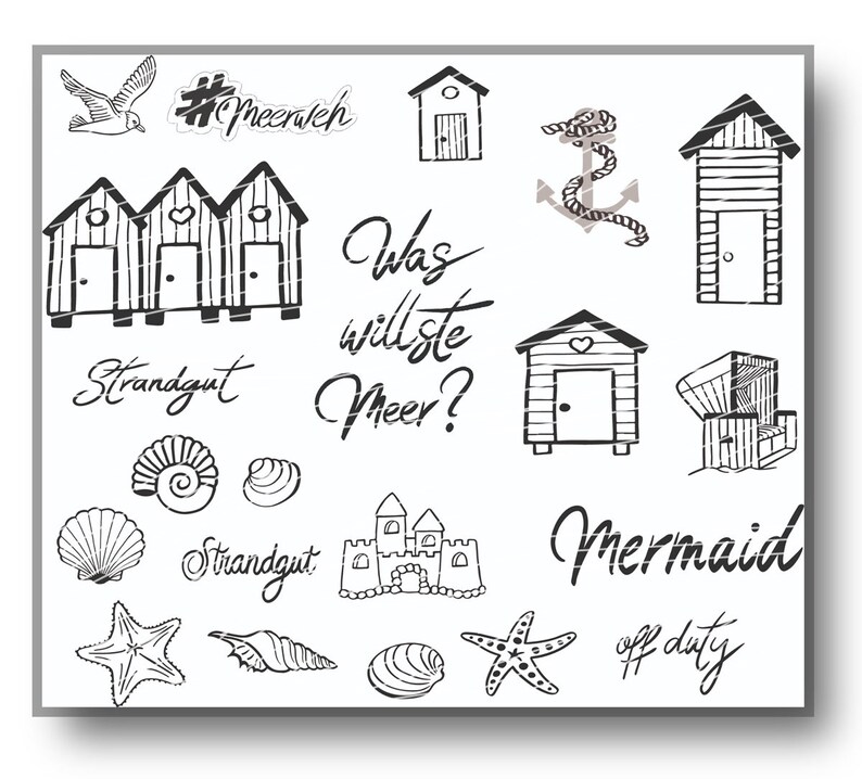 Plotter File Flotsam and Jetsam 20 Files in DXF / SVG / JPEG Summer ...