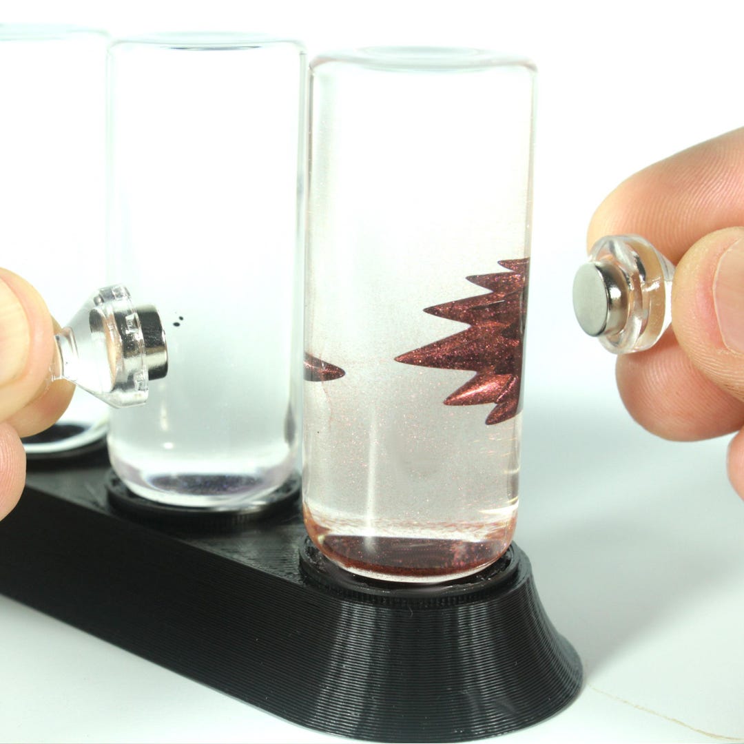 3 Mini Ferrofluid Magnetic Displays With Stand in Gold, Red, Blue or ...