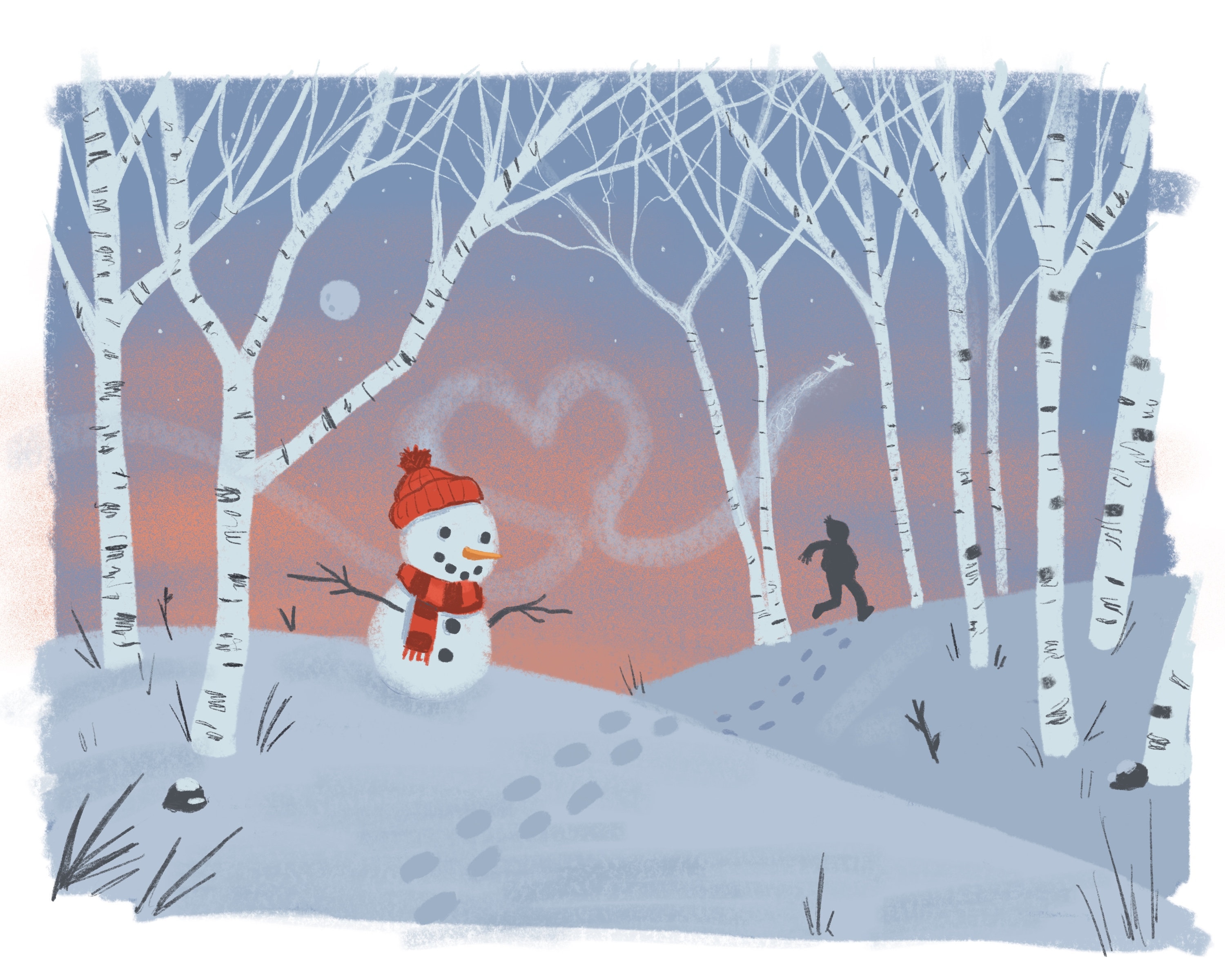 Snowman in Winter Art Print - Etsy