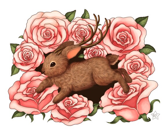 Jackalope Art Print Art Print - Etsy
