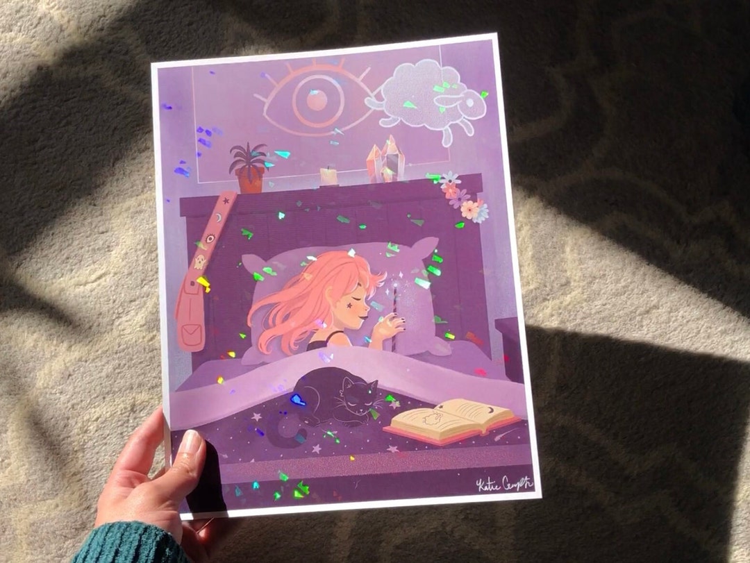 Counting Sheep Spell Witch Holographic Art Print - Etsy