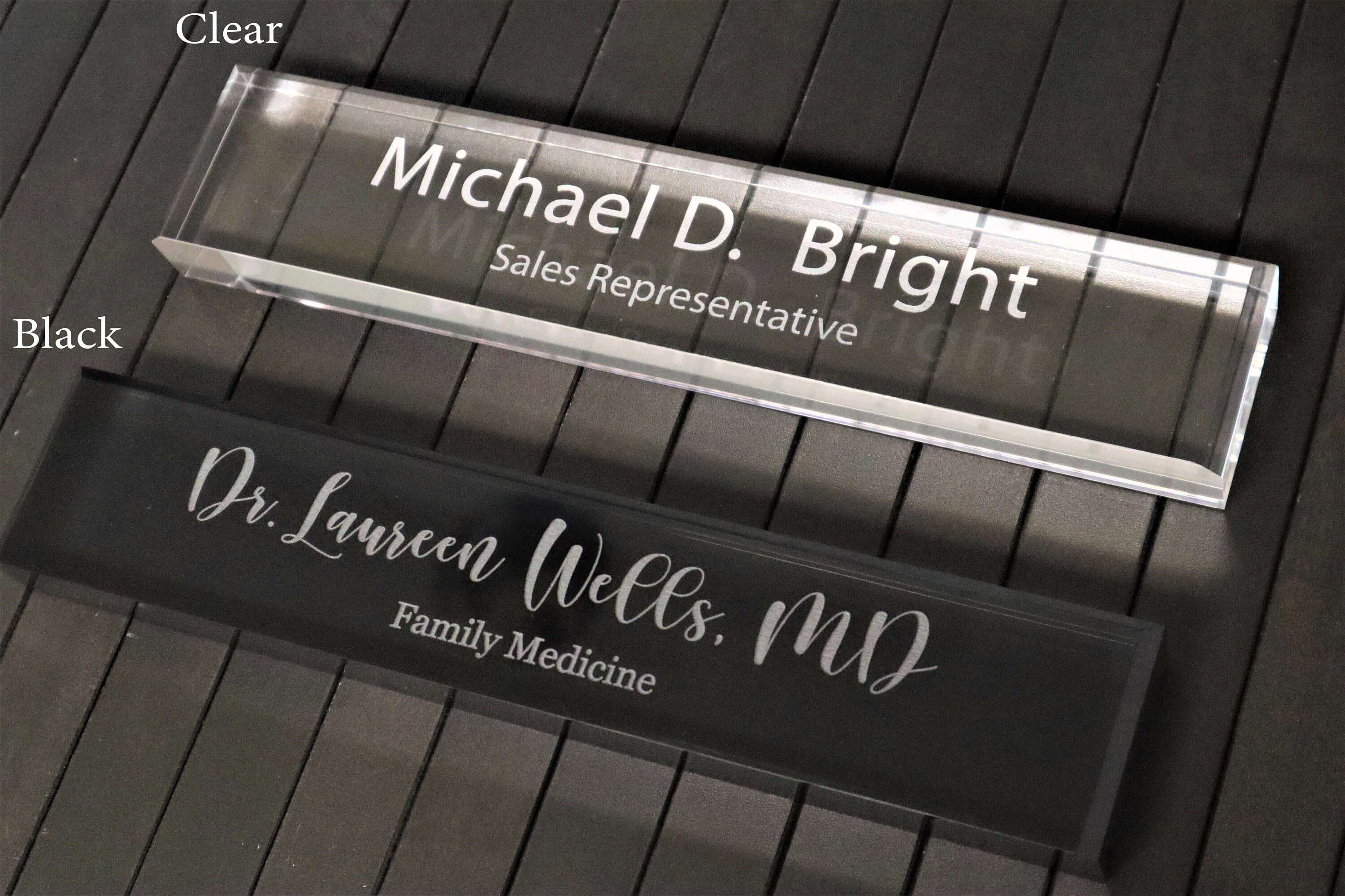 Personalized Name Plate, Acrylic Desk Name Block, Custom Engraved Name ...