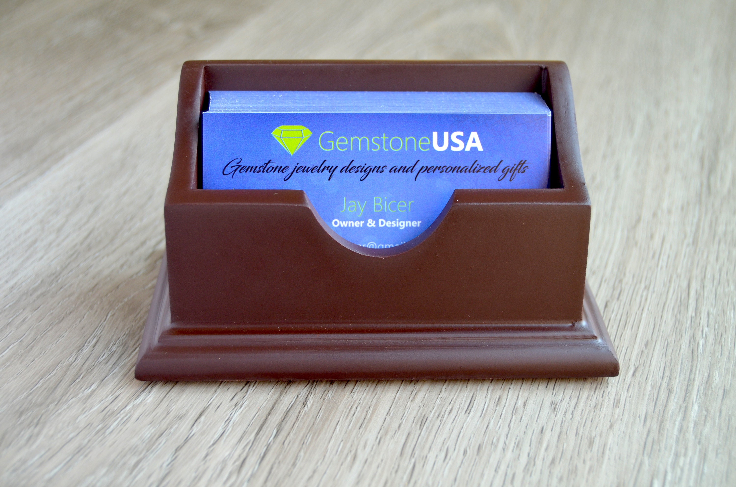 Personalized Business Card Holder Desk Name Plate Custom | Etsy