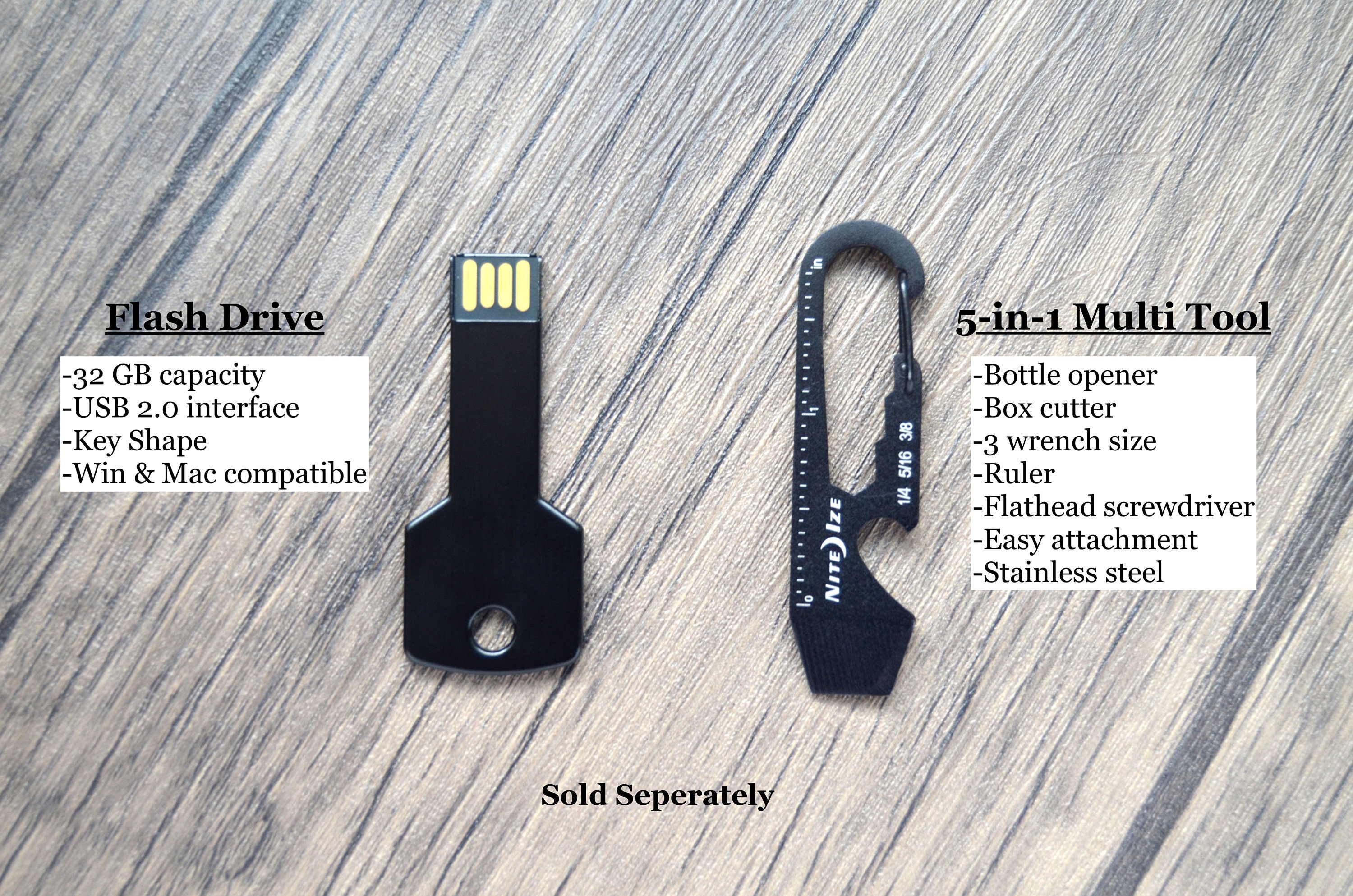 Personalized Leather Multi-tool Key Wallet. Key Shape 32GB - Etsy