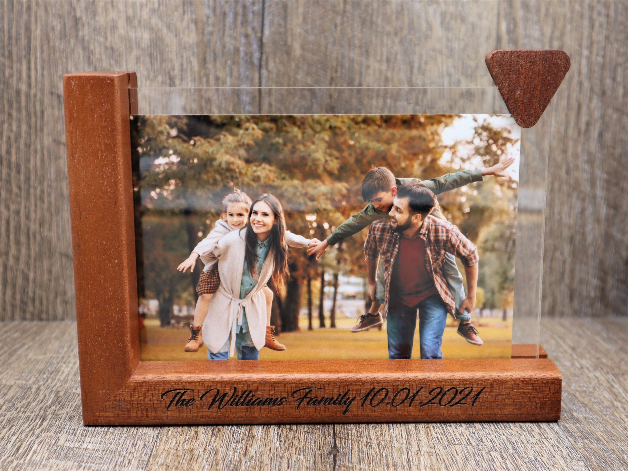 Personalized Wood Acrylic Desktop Picture Frame With Photo - Etsy
