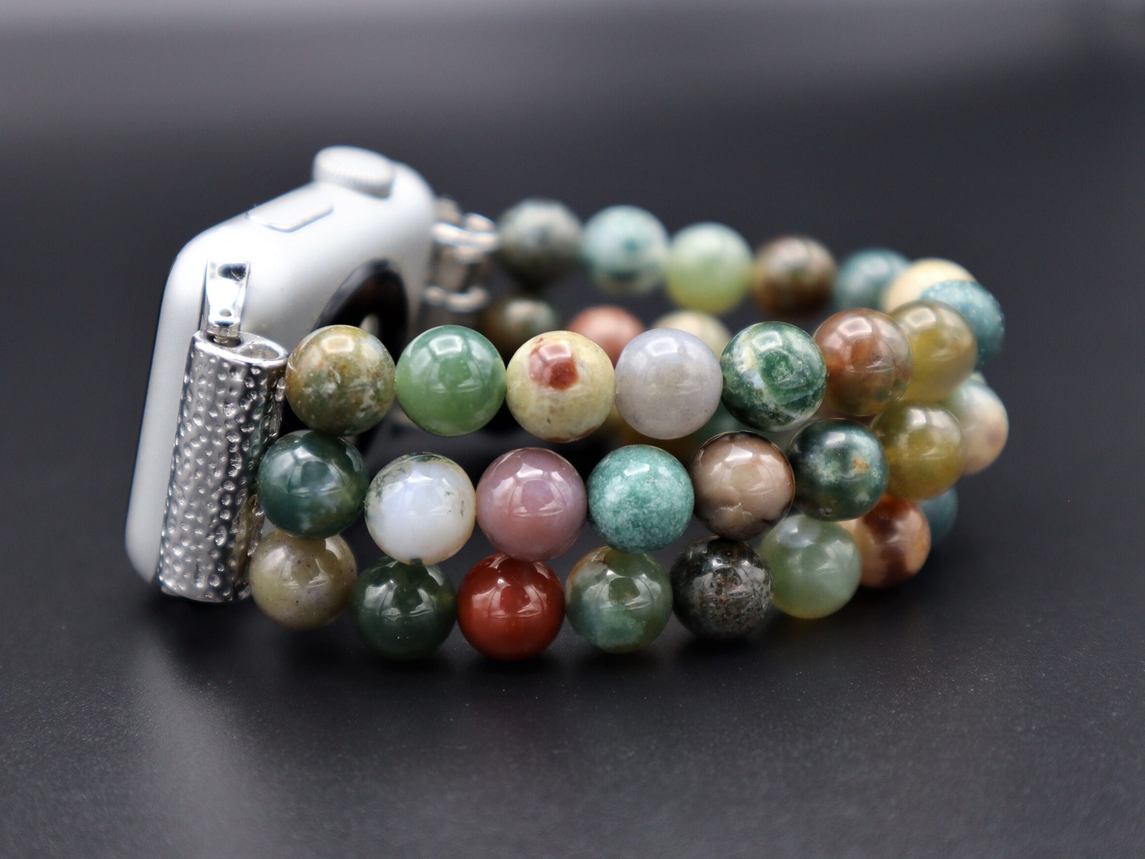 Handmade Apple Watch Agate Gemstone Personalized Band for 38mm 40mm ...