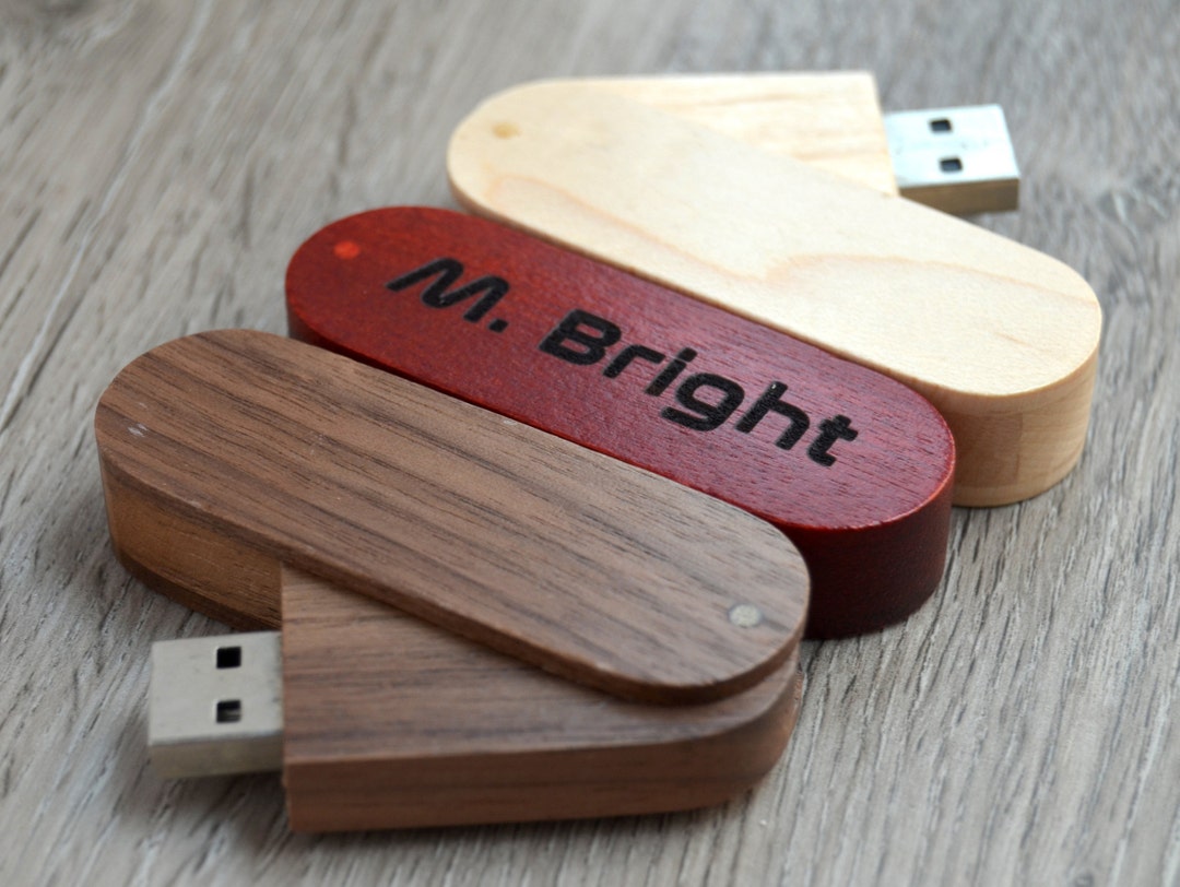 Custom Logo Name Text 32GB 64GB USB Drive. Wedding Usb, Wooden Thumb ...