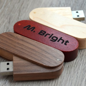 Custom Logo Name Text 32GB 64GB USB Drive. Wedding Usb, Wooden Thumb ...