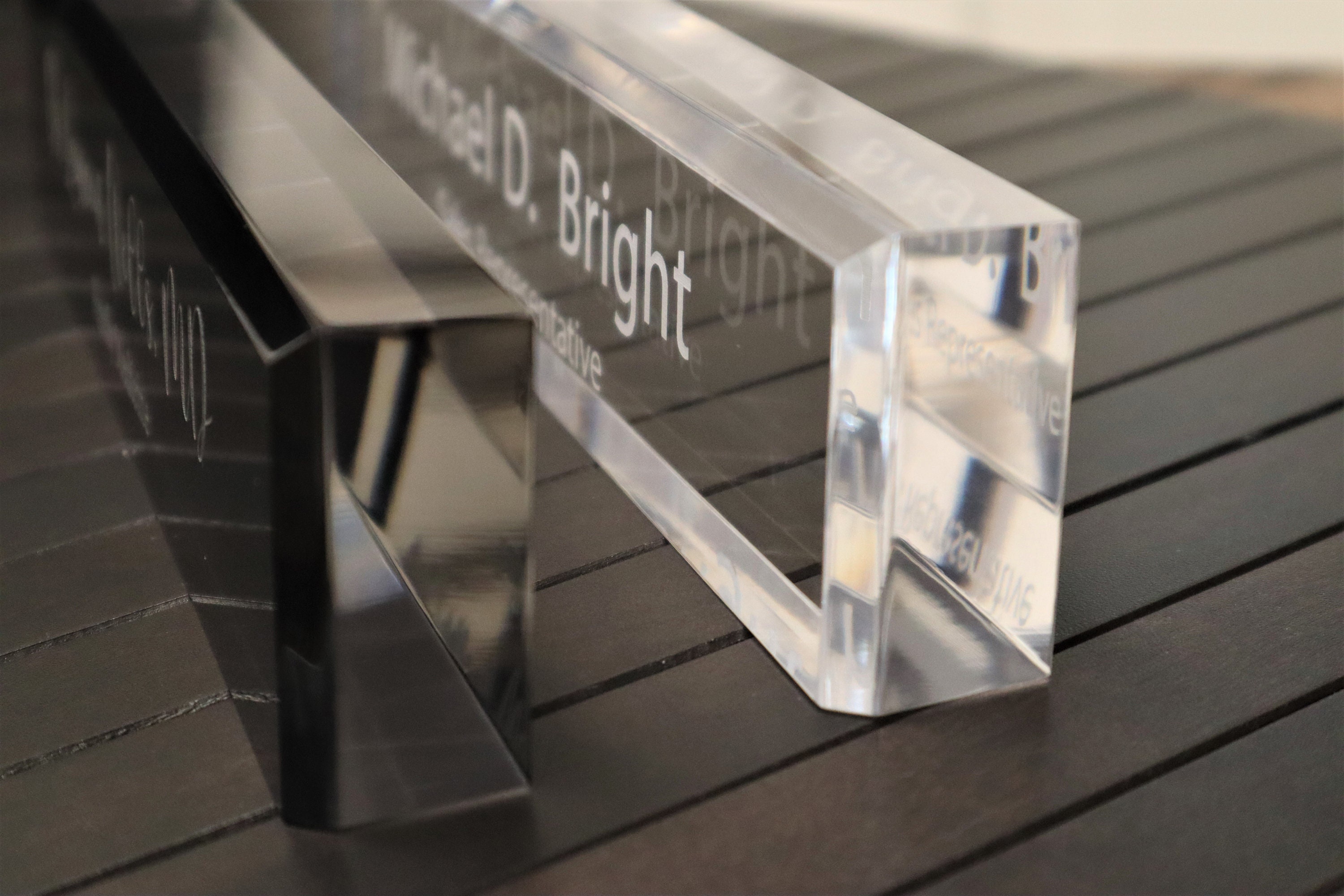 Personalized Name Plate, Acrylic Desk Name Block, Custom Engraved Name ...