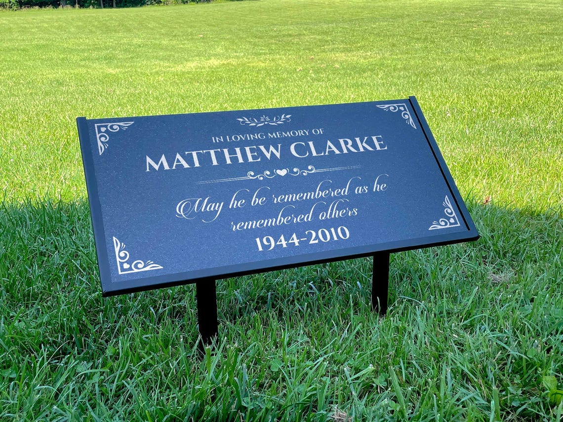 Personalized Black Granite Headstone, Tombstone – 12x6 & 24x12 Memorial ...