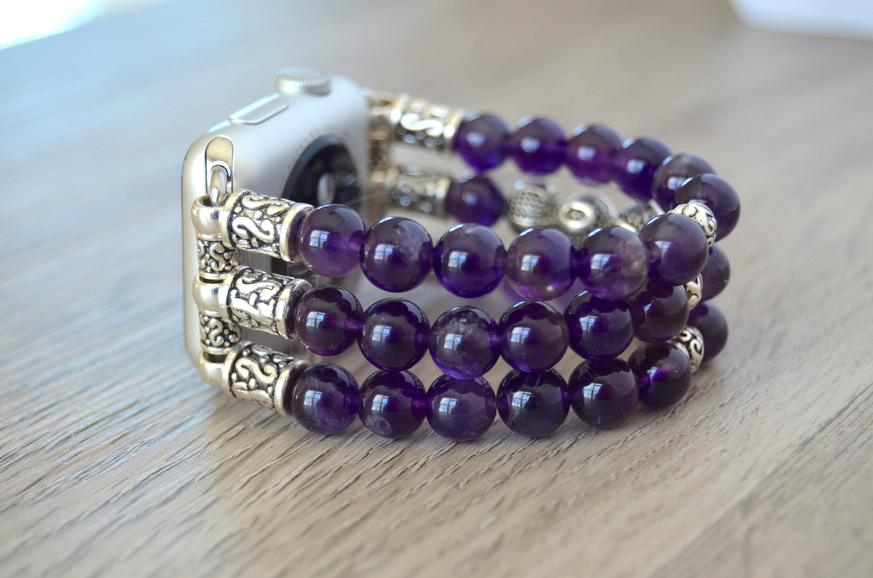 Handmade Apple Watch Amethyst Gemstone Personalized Band 38mm | Etsy