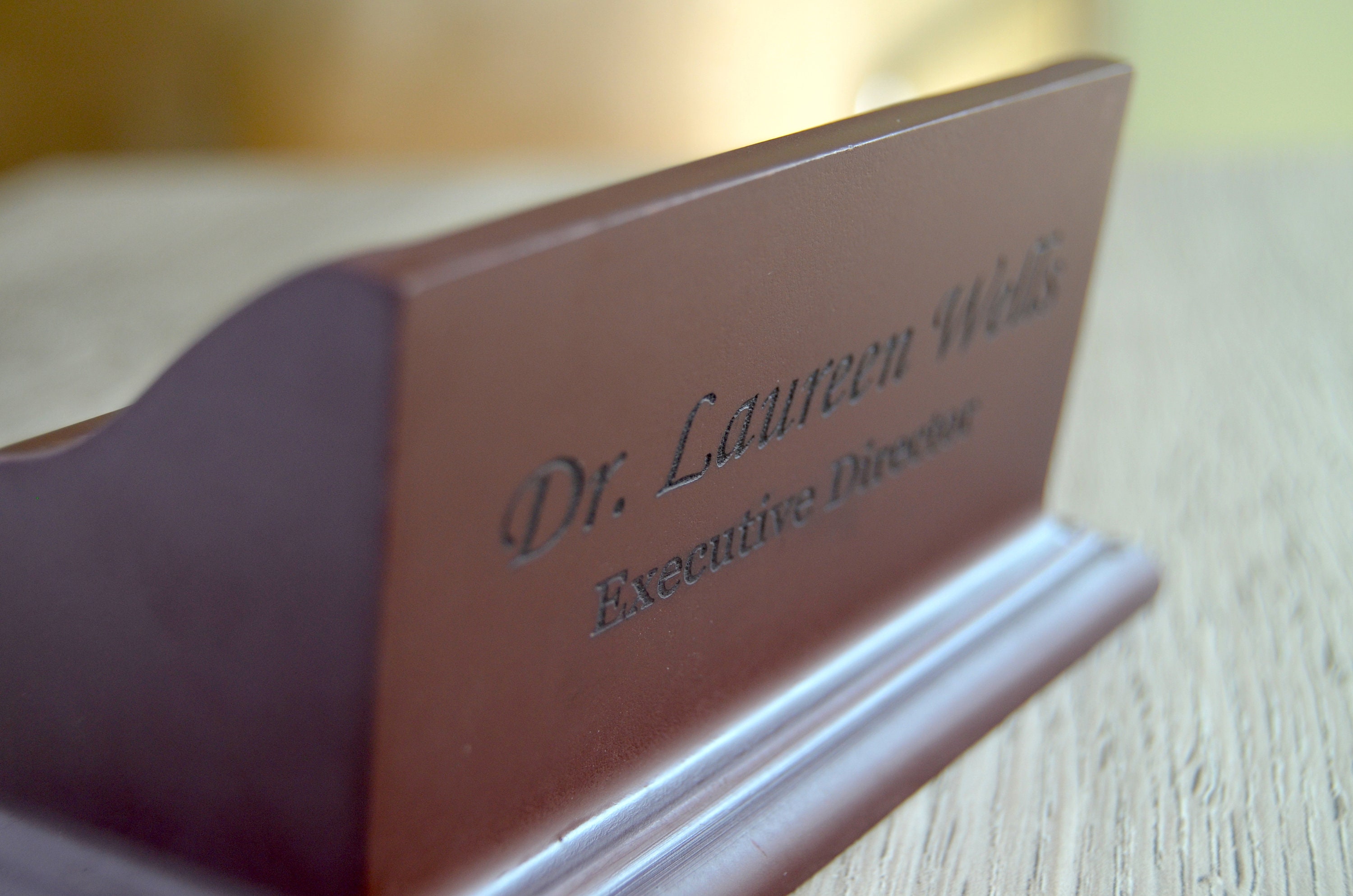 Personalized Business Card Holder Desk Name Plate Custom | Etsy