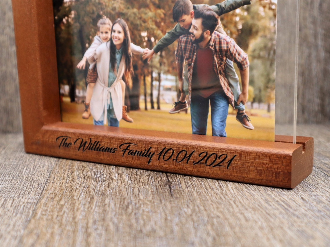 Personalized Wood Acrylic Desktop Picture Frame With Photo - Etsy
