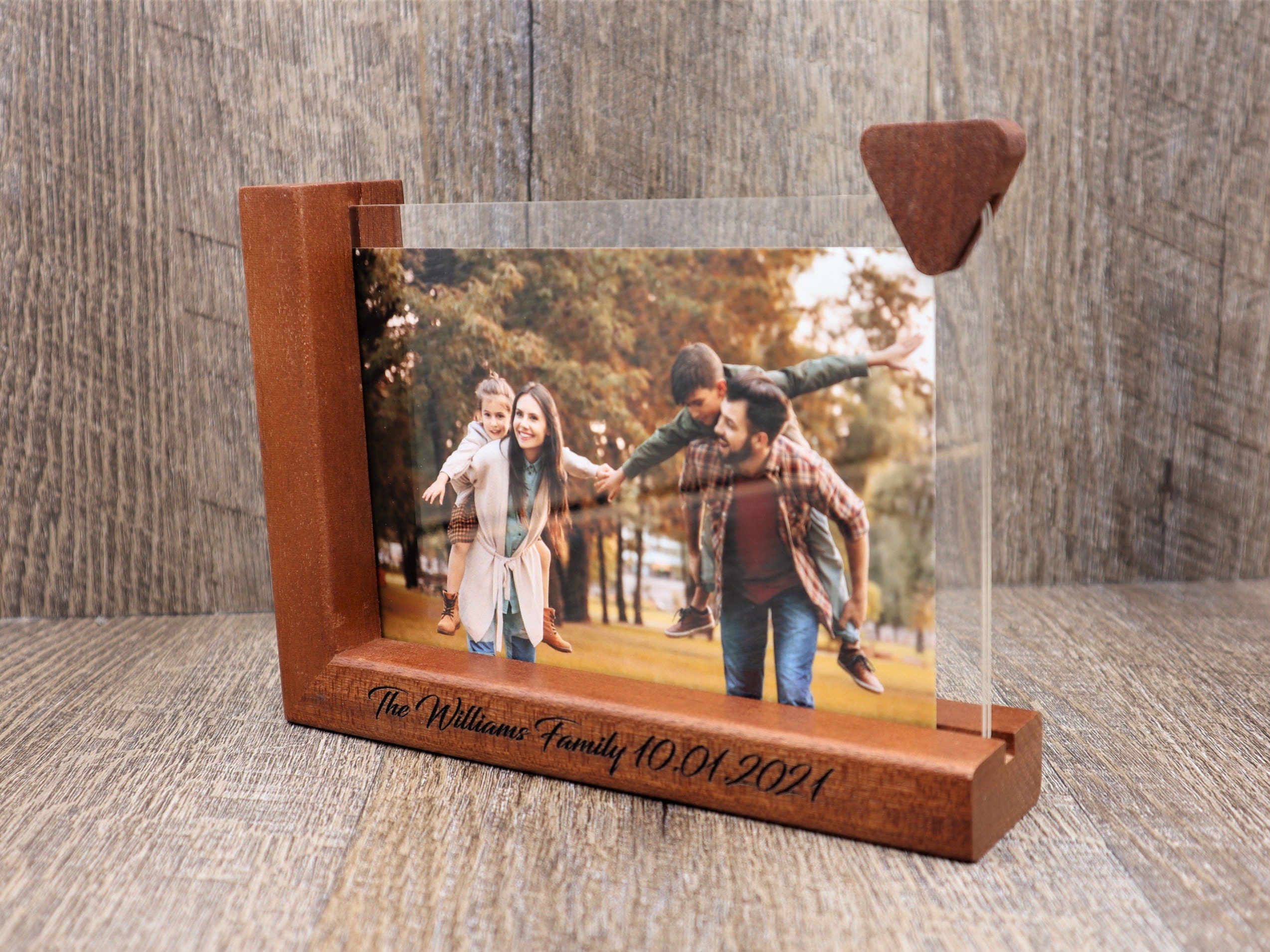 Personalized Wood Acrylic Desktop Picture Frame With Photo - Etsy