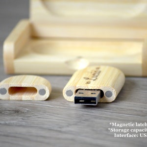 Custom Logo Text 32GB 64GB USB Drive With Box. Wedding Usb, 32GB Wooden ...