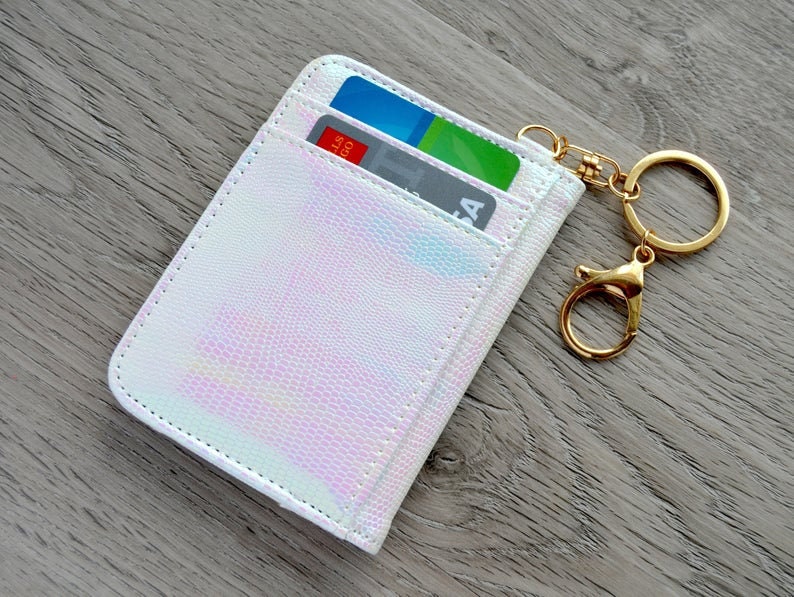 Custom Leather Mini Wallet Key Fob Personalized Leather | Etsy