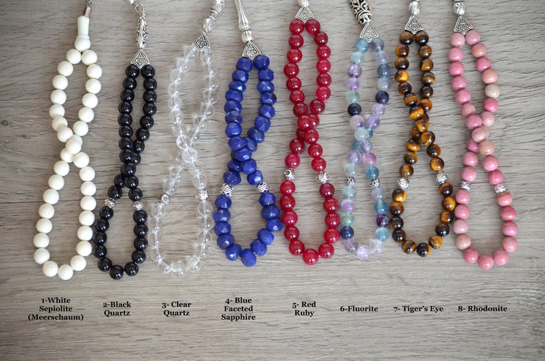 Personalized Gemstone Prayer Beads Worry Beads Tasbih Subha - Etsy