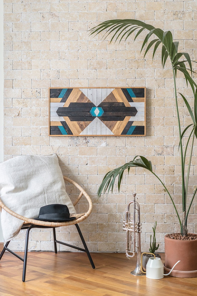 Quadro geometrico in legno di recupero Mosaico etnico | Etsy