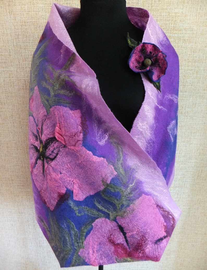 Violet Infinity Scarves for Women Nuno Felt Scarf Snood Pink - Etsy