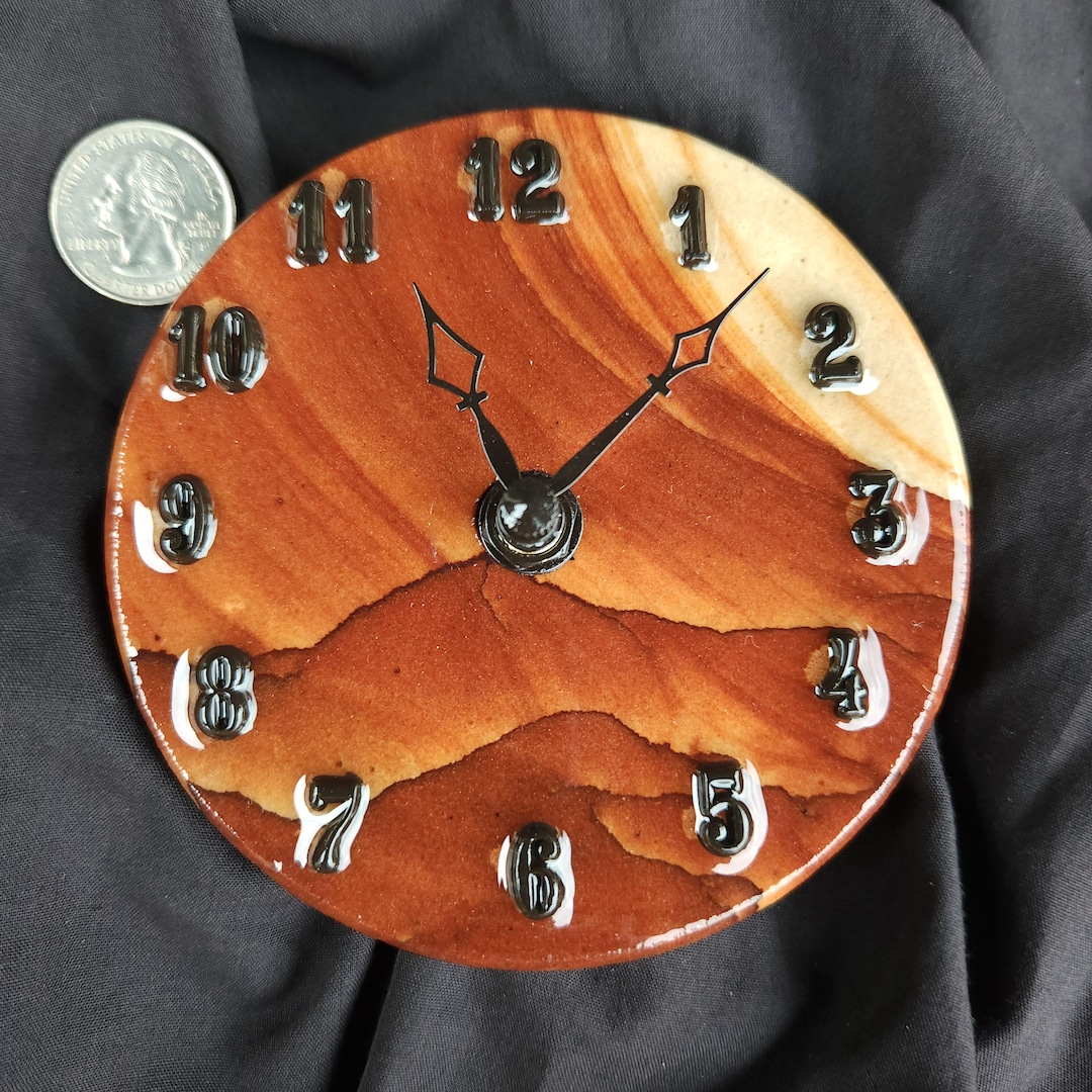 Natural Stone Wall Clock: West Texas Volcanic Tuff, Handcrafted - Etsy