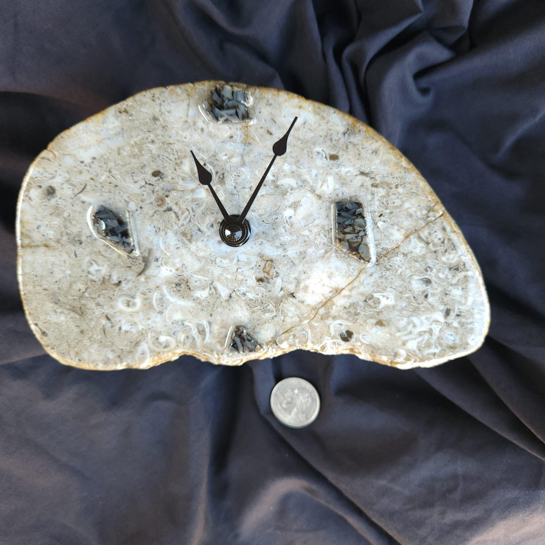 REDUCED! Fossilized Stone Wall Clock, Enticing, Decorative, Stylish ...