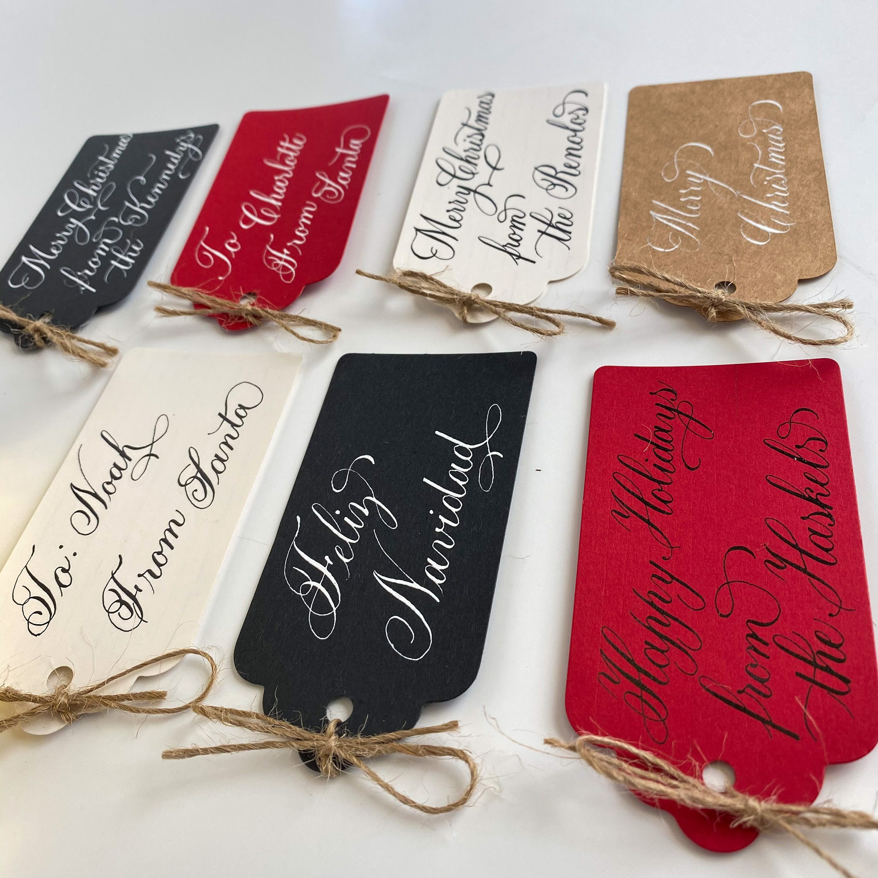 Custom Calligraphy Gift Tags, Wedding Gift Tags, Thank You Gift Tags ...