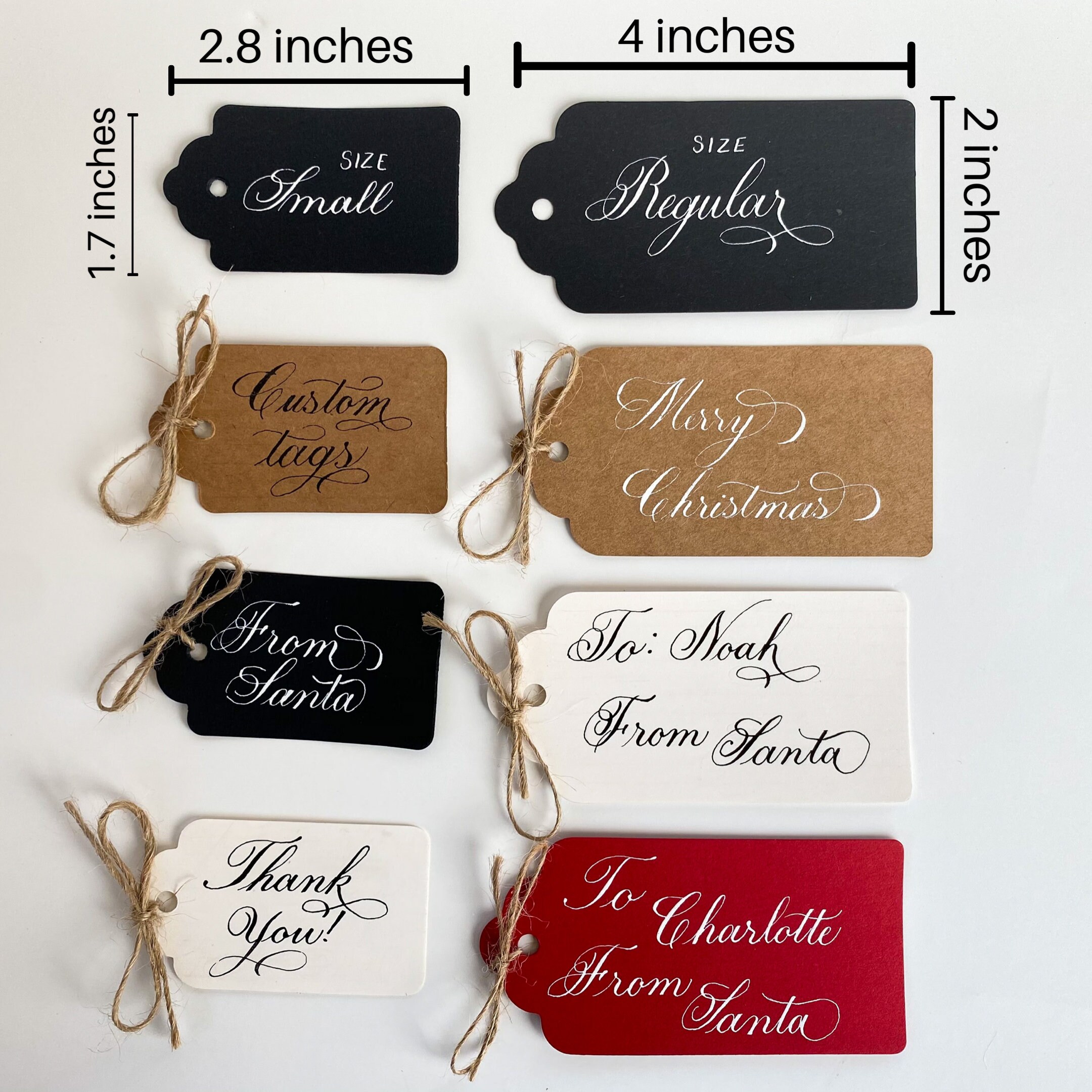 Custom Calligraphy Gift Tags, Wedding Gift Tags, Thank You Gift Tags ...