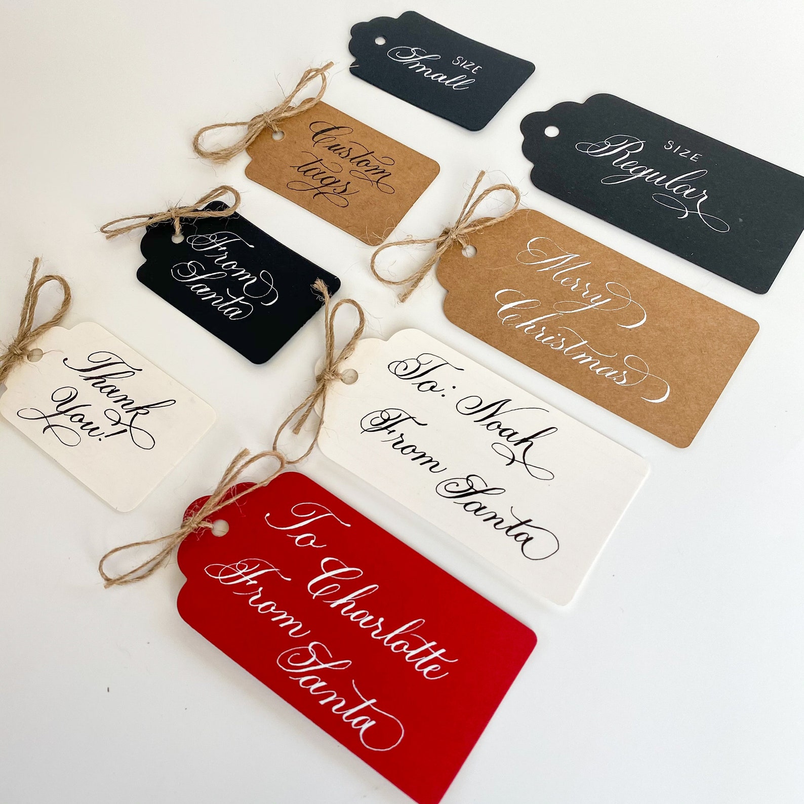 Custom Calligraphy Gift Tags, Wedding Gift Tags, Thank You Gift Tags ...