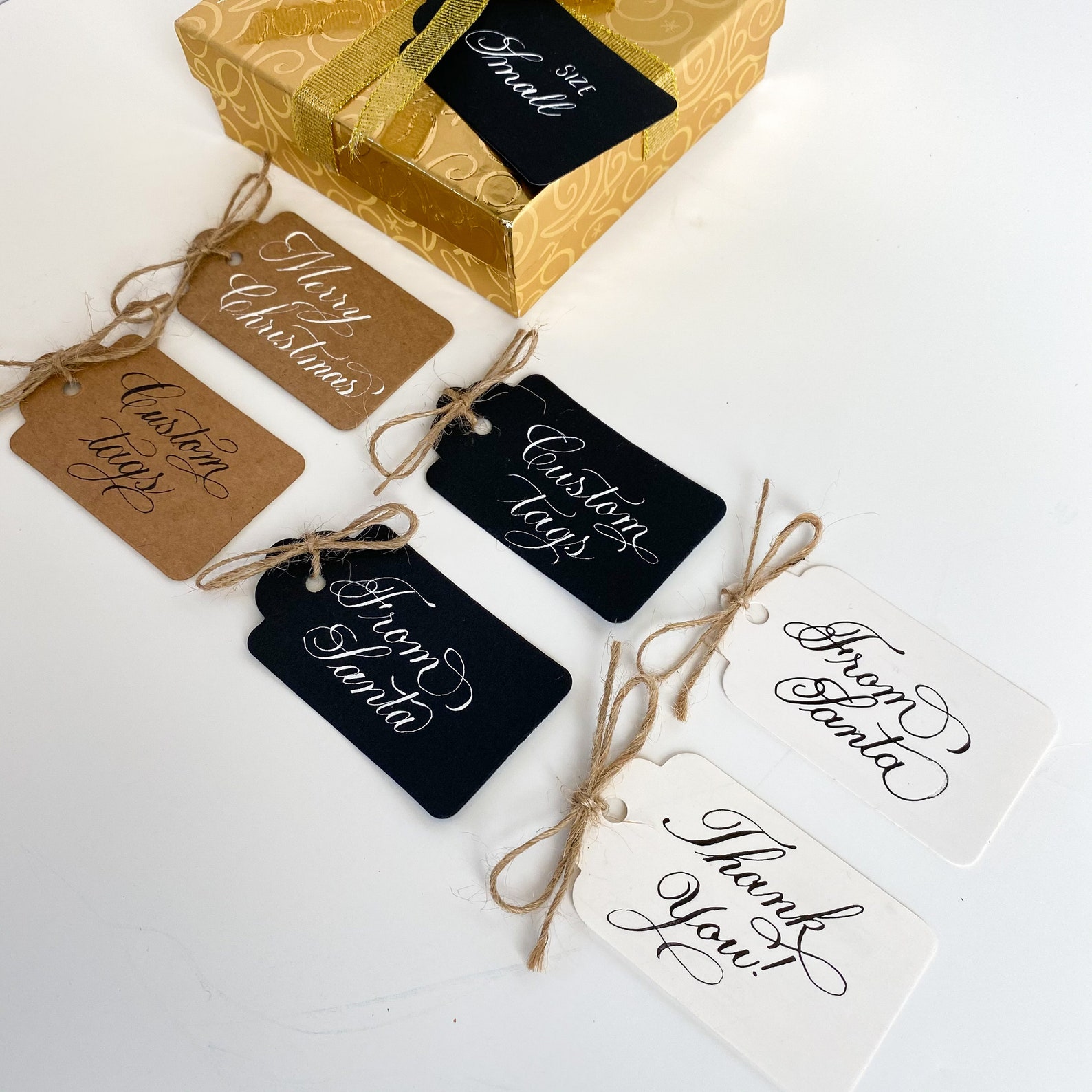 Custom Calligraphy Gift Tags, Wedding Gift Tags, Thank You Gift Tags ...