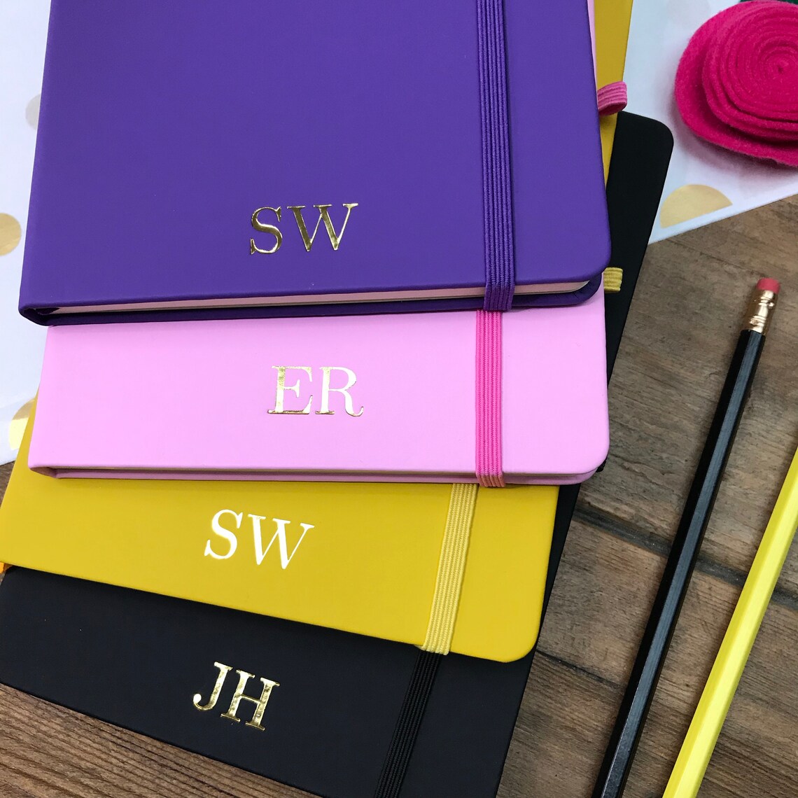 Personalised Pink A5 Notebook Hot Pink Monogram Journal - Etsy