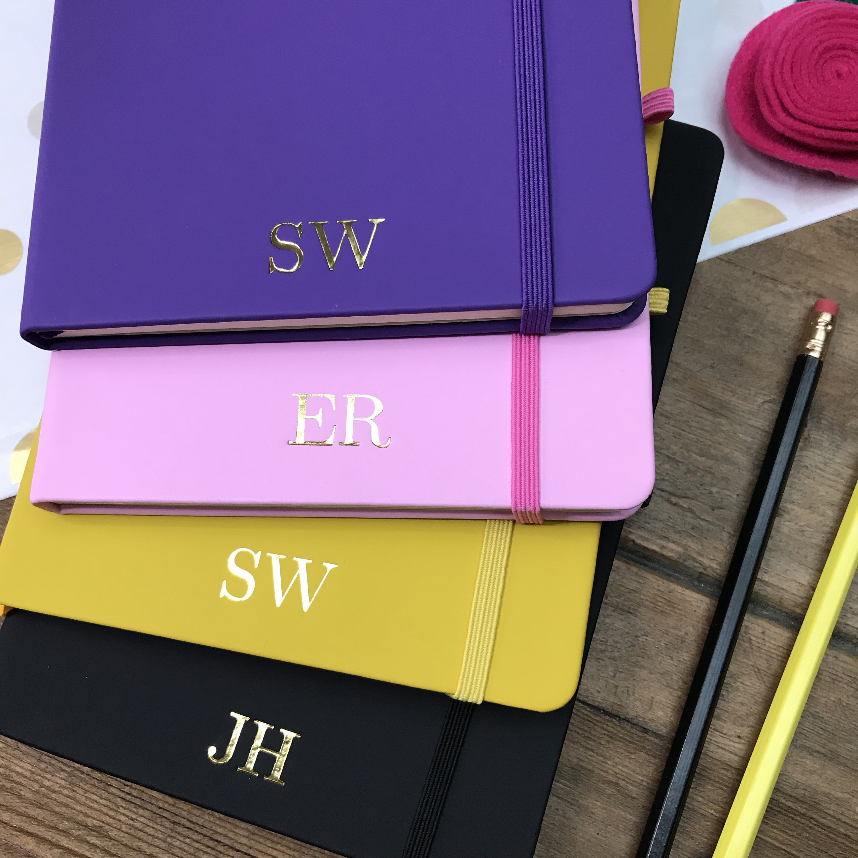 Personalised Pink A5 Notebook Hot Pink Monogram Journal - Etsy