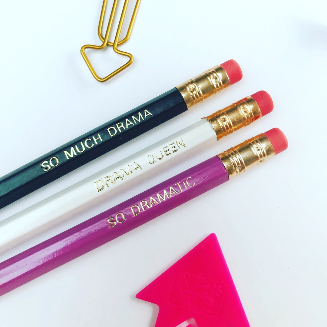 Drama Quote Pencil Set, Pencil Set, Imprinted Pencils, Engraved Pencil ...